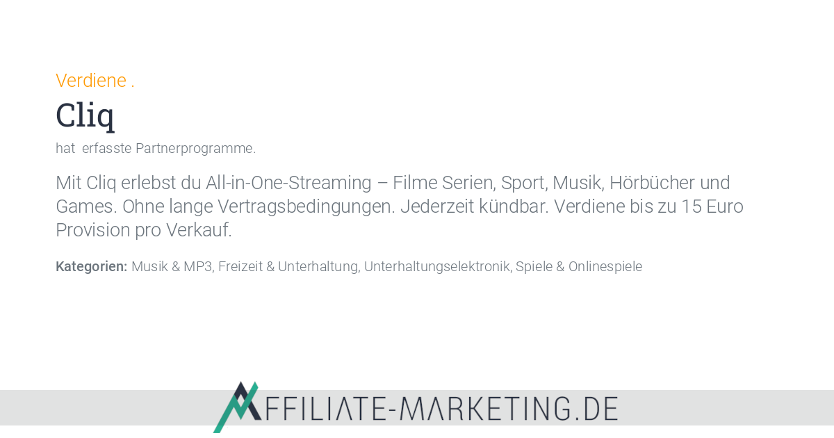 Cliq Partnerprogramm