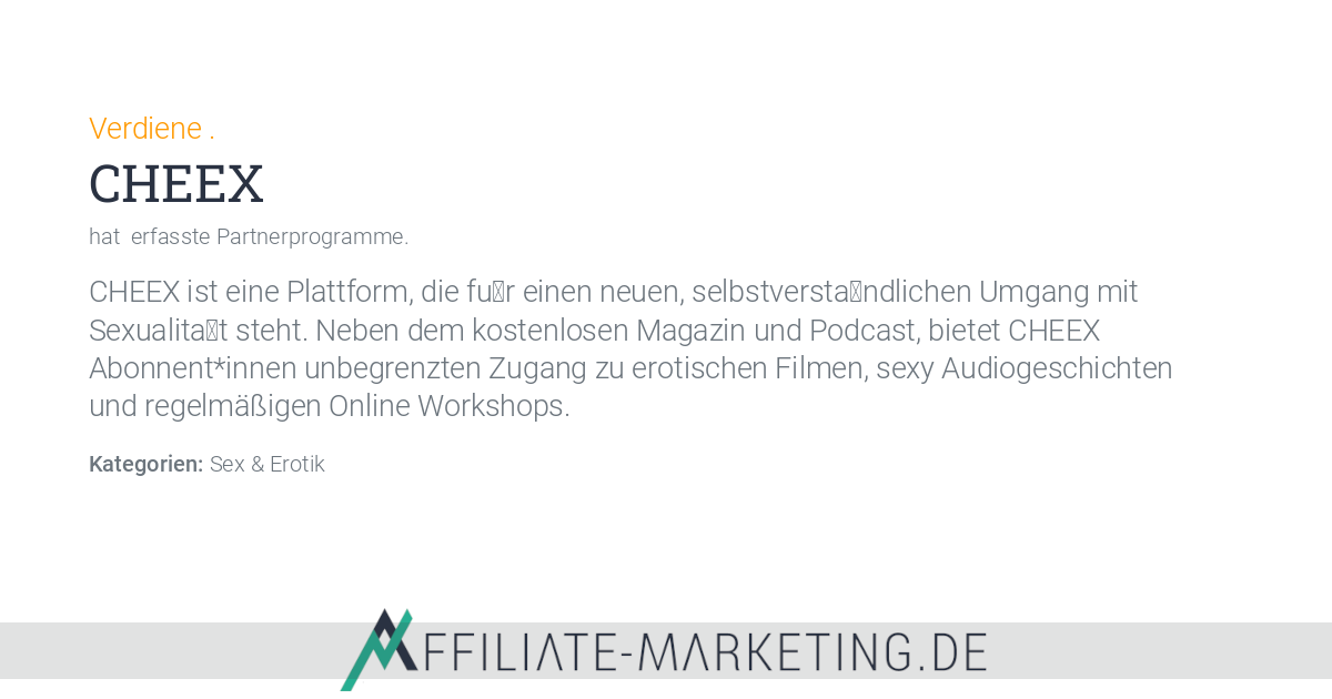 CHEEX Partnerprogramm